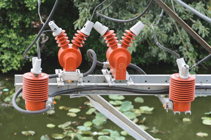 Electrical Insulator on Concrete Pole Stock Photo - Image of background ...