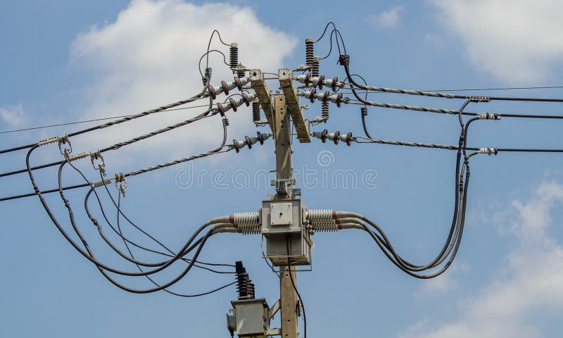 Electrical Insulators Set, Cable Laying Work. Transmission Lines Stock ...