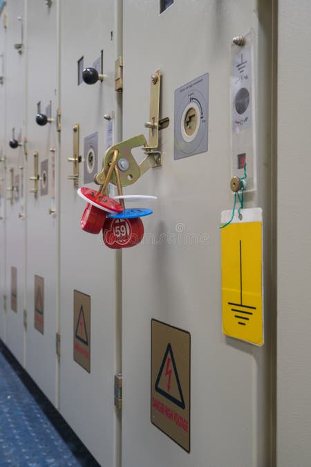 Electrical Isolation System Locked by Pad Lock, Token and Key. Stock ...