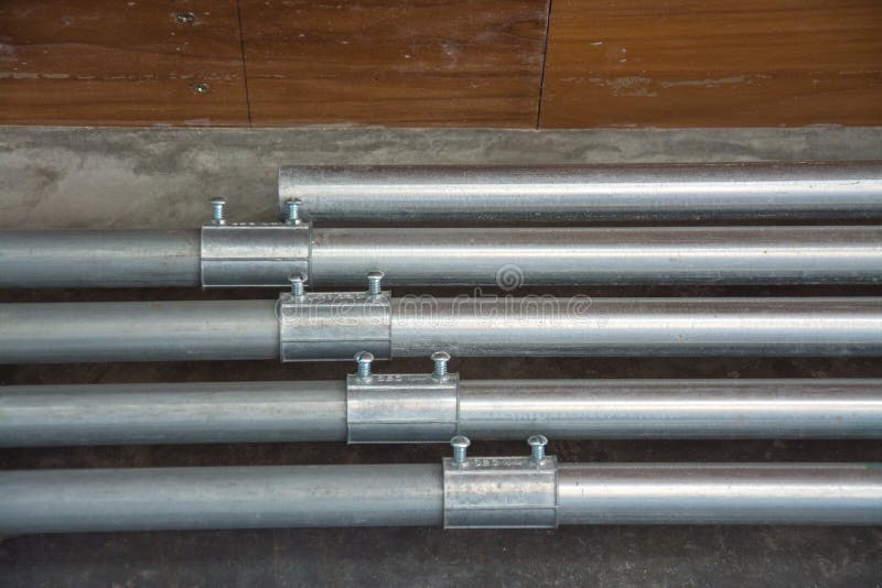 Electrical Junction Box with Galvanized Conduit Pipe Connection Stock ...