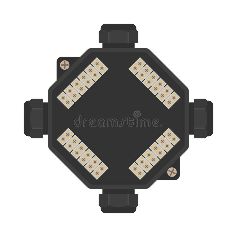 Electrical Junction Box with Terminal Blocks Stock Vector ...