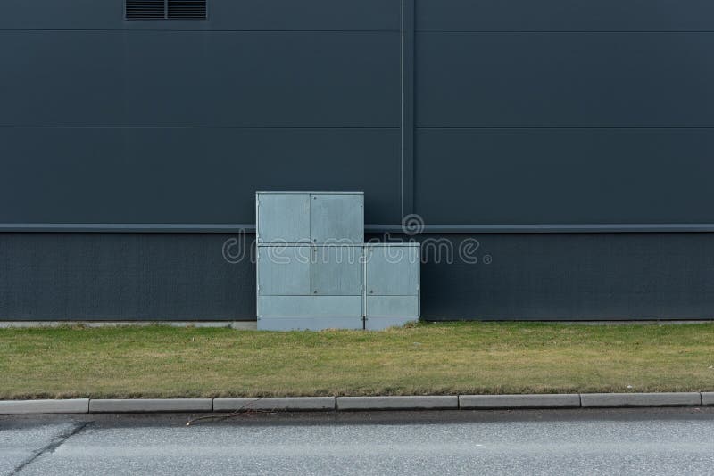 Electrical Junction Box by the Wall of a Building.. Stock Photo - Image ...
