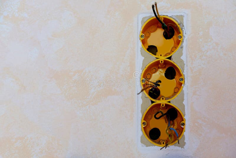 Electrical Junction Boxes on Wall, Symbolizing Home Renovation and ...