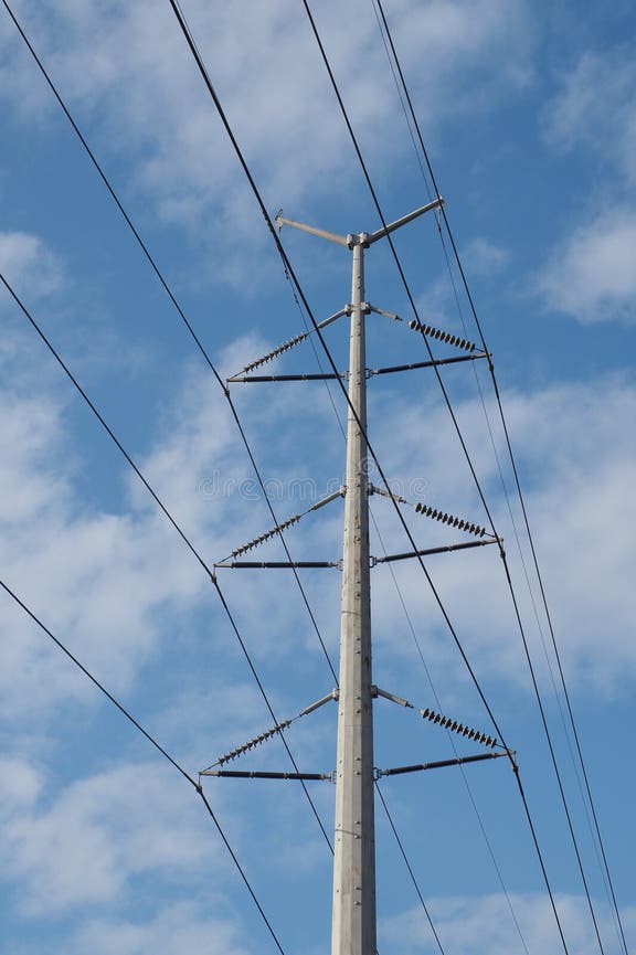 The Electrical Lines are High in the Sky. Stock Image - Image of lines ...