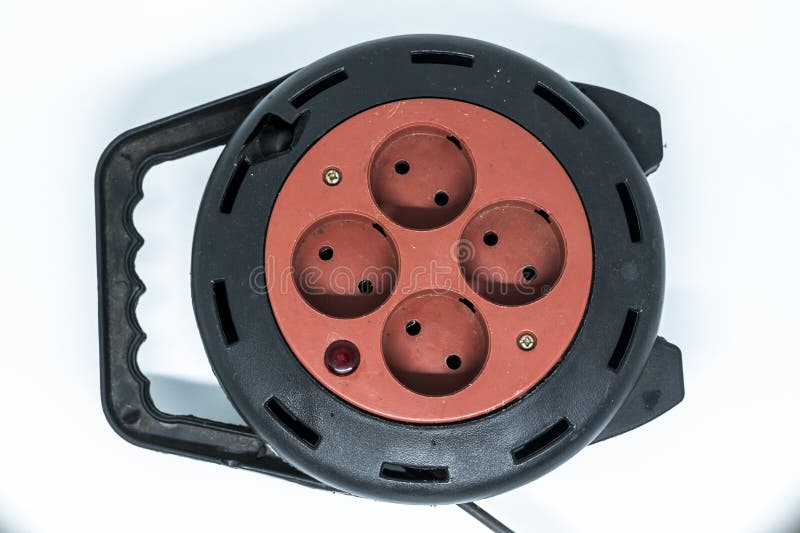 Electrical Long Extension Cable Cord on Reel with Remote Socket Outdoor ...