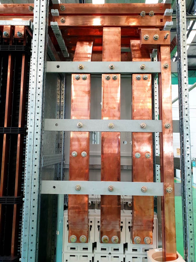Copper Busbar Connection Circuit Breaker Isolated White Stock Photos ...