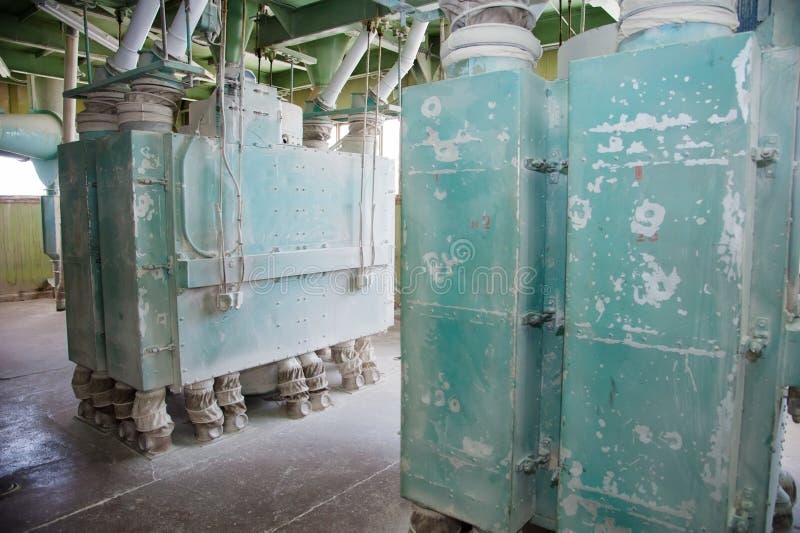 Electrical Mill Machinery for the Production of Wheat Flour Stock Image ...