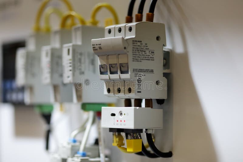 Electrical Modular Automatic Circuit Breakers Stock Photo - Image of ...