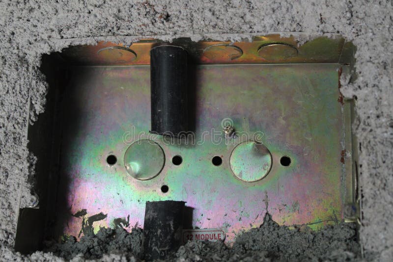 Electrical Modular Box Fitted in Wall Stock Image - Image of modular ...