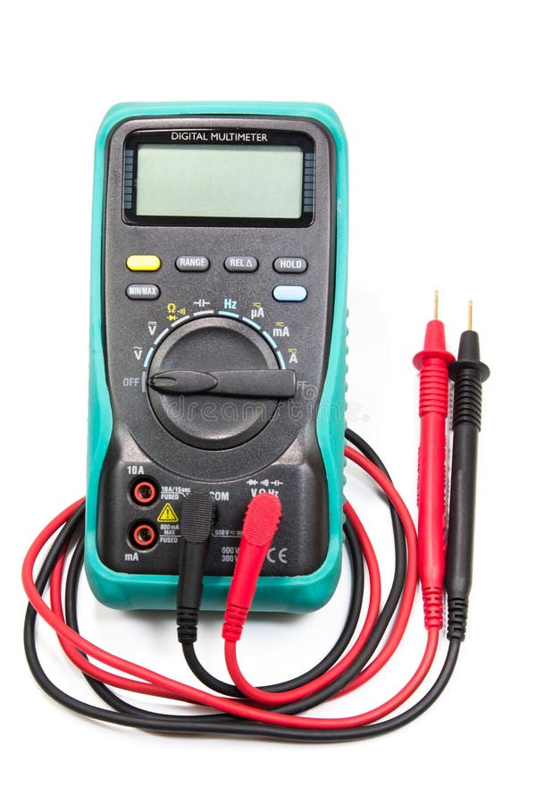 Multimeter with cables stock image. Image of cable, battery - 17271975