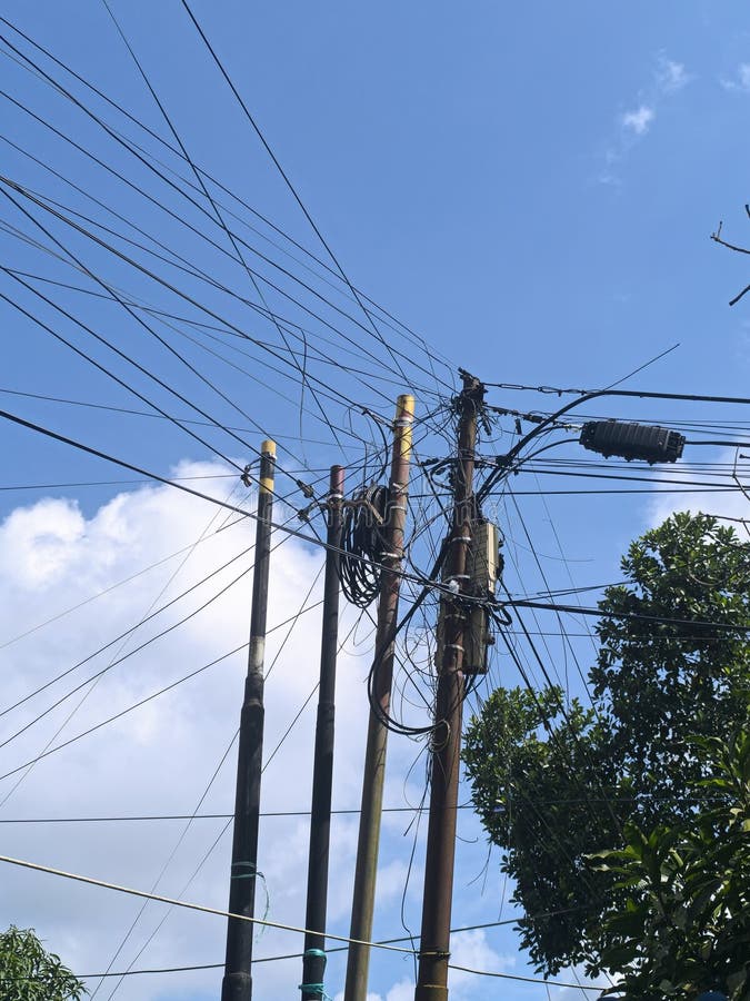 Electrical Network Cables, Tv Cables & Wifi Cables Stock Image - Image ...