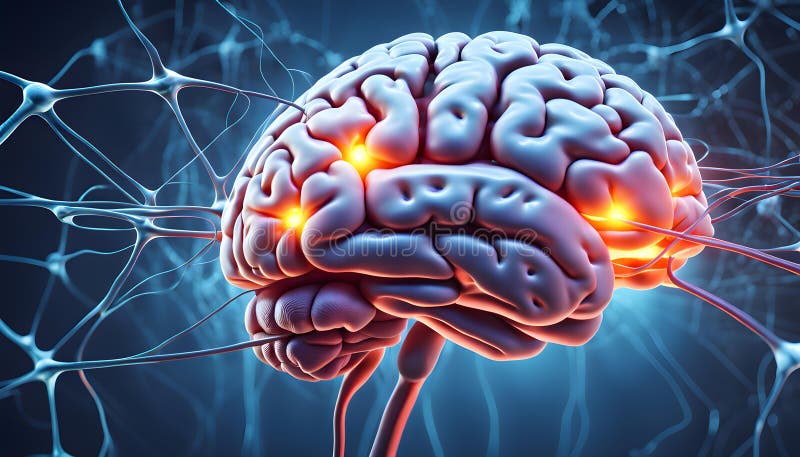 Electrical Neuronal Activity of the Human Brain Stock Illustration ...