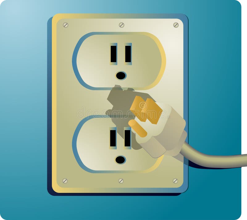 Electrical Plug with Outlet Stock Illustration - Illustration of ...
