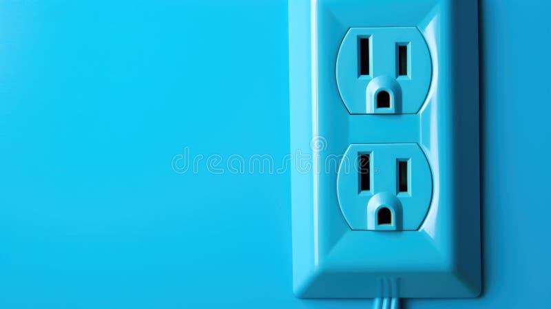 An Electrical Outlet with a Blue Background. Generative AI Image. Stock ...