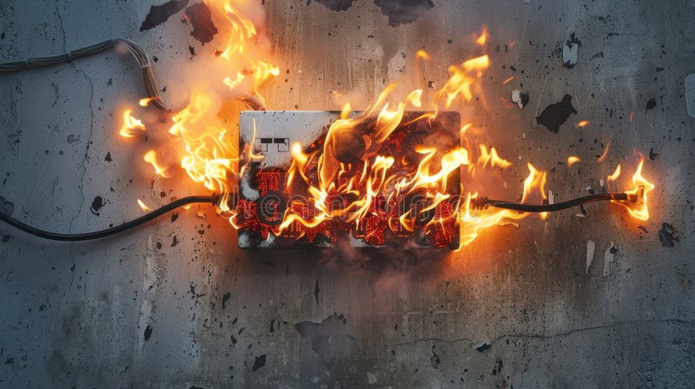 The Electrical Outlet Fire. AI Generated Stock Photo - Image of alarm ...