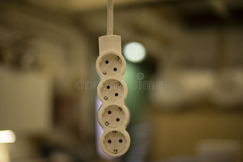 Electrical Outlet Hangs Wire Extension Cord Current Stock Photos - Free ...
