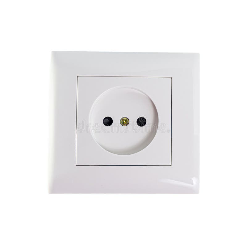 Electrical Outlet Isolated on a White Background. White European Outlet ...