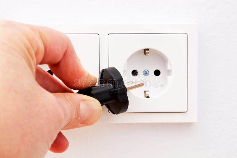 Electrical Outlet with Plug Stock Photo - Image of current, socket ...