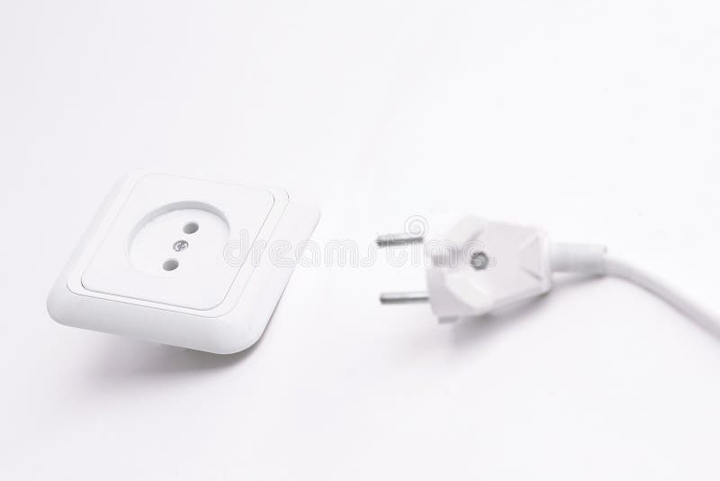 Electrical Outlet and Plug.isolated on a White Background Stock Image ...