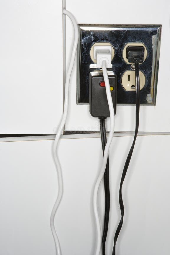 Electrical Outlet with Plugs. Stock Image - Image of socket, cord: 2044423