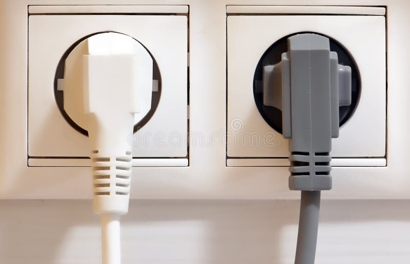 Electrical Outlet and Plugs Stock Image - Image of good, household ...