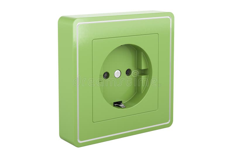 Electrical Outlet, Socket with Shield. 3D Rendering Stock Illustration ...