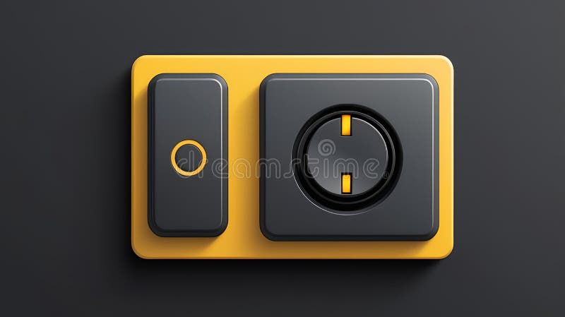 Electrical Outlet and Switch Plate Combination on Dark Surface Stock ...