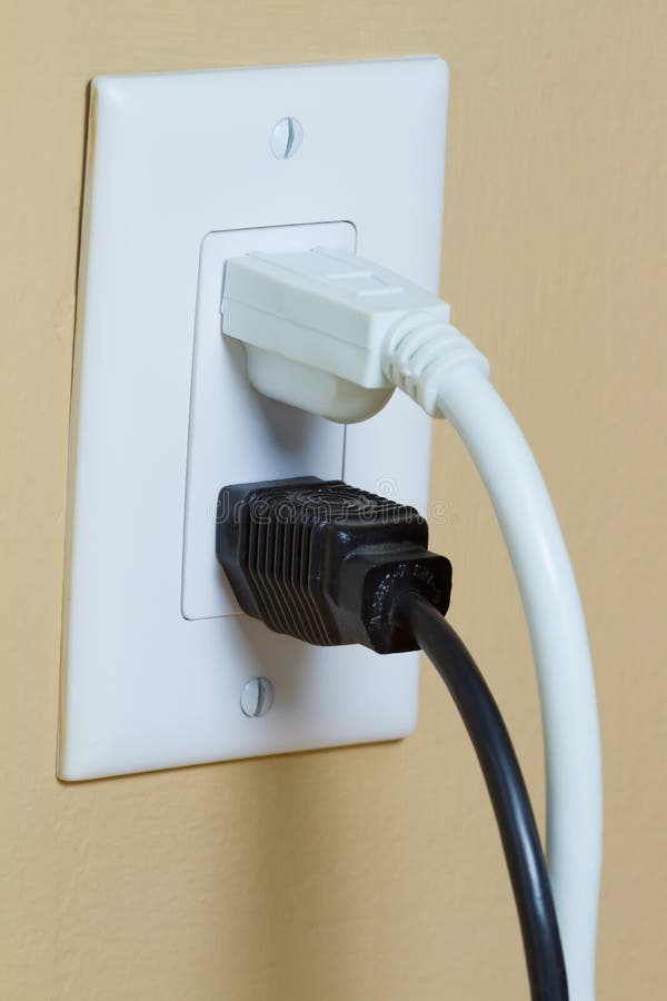 Electrical Outlet with Cable Stock Photo - Image of copy, current: 27323648