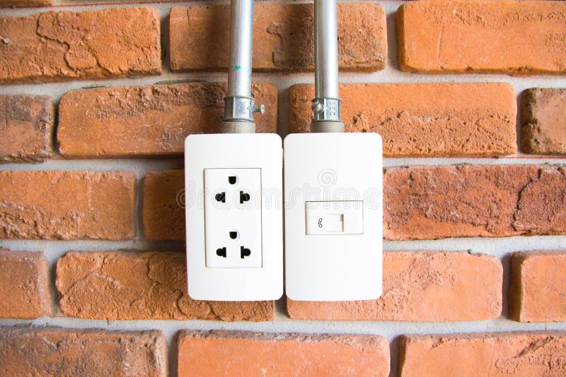 Electrical Outlet on a Wall Stock Photo - Image of america, current ...