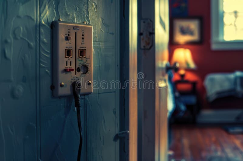 An Electrical Outlet on a Wall in a Modern Room Setting Stock Photo ...