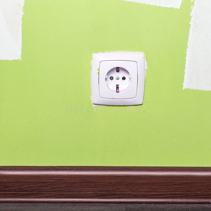 Electrical Outlet on Wall in Room Stock Image - Image of simple, white ...