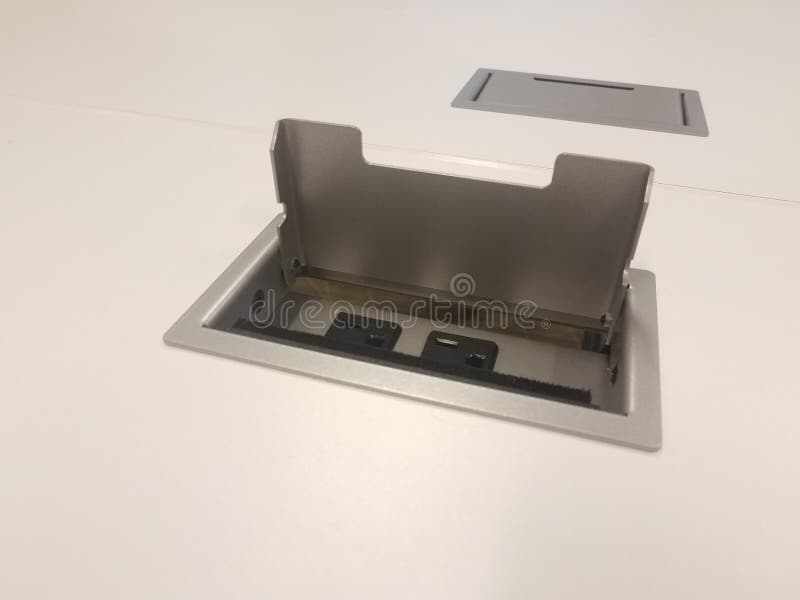 Electrical Outlet on White Table or Surface Stock Photo - Image of ...