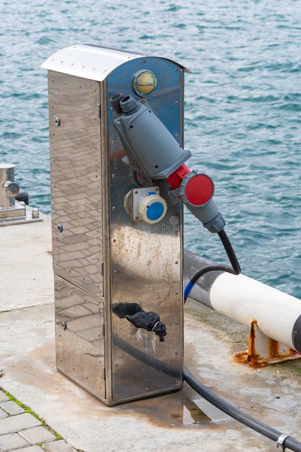 Electrical Outlets for Charging Boats Stock Image - Image of boating ...