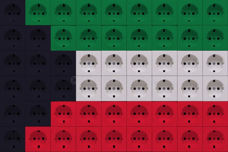 Electrical Outlets in the Colors of the Flag of Kuwait Stock Image ...