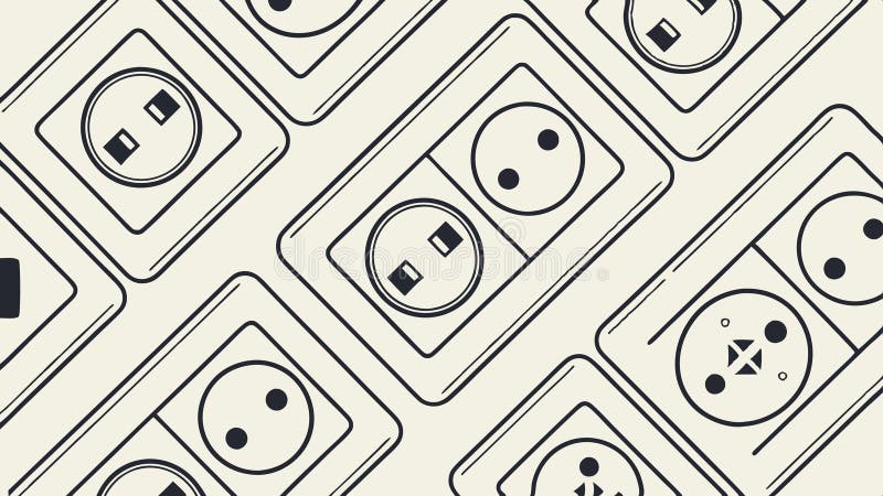 Electrical Outlets Pattern, Electricity and Power Supply Theme Vector ...