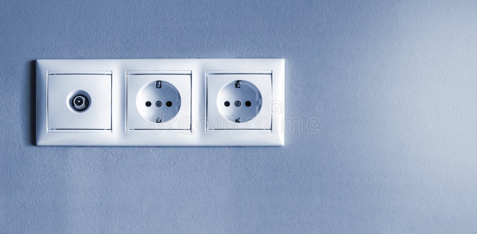 Electrical Outlets, a Set of Three White Empty Electrical Sockets for ...