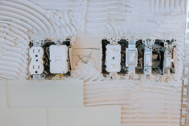 Electrical Outlets and Switches Installation in a Modern Interior ...