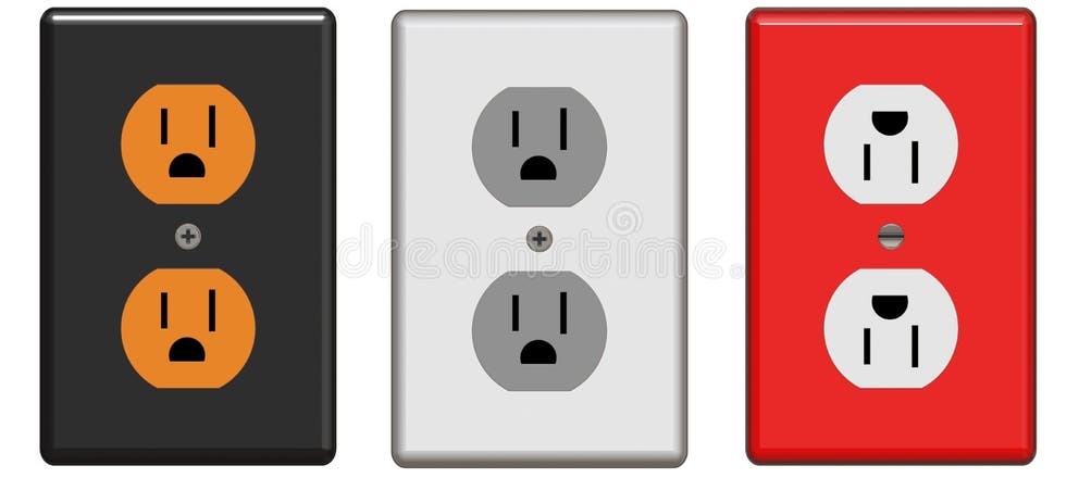 Electrical outlets stock illustration. Illustration of plate - 63874238