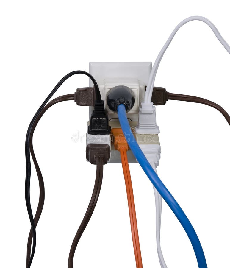 Overloaded power strip stock image. Image of electric - 7086361