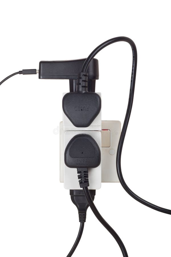 AC Power Plug in Wall Socket Stock Image - Image of plug, connector ...