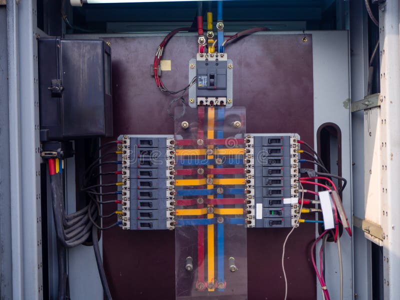 Electrical Panel at a Assembly Line Factory. Controls and Switches ...