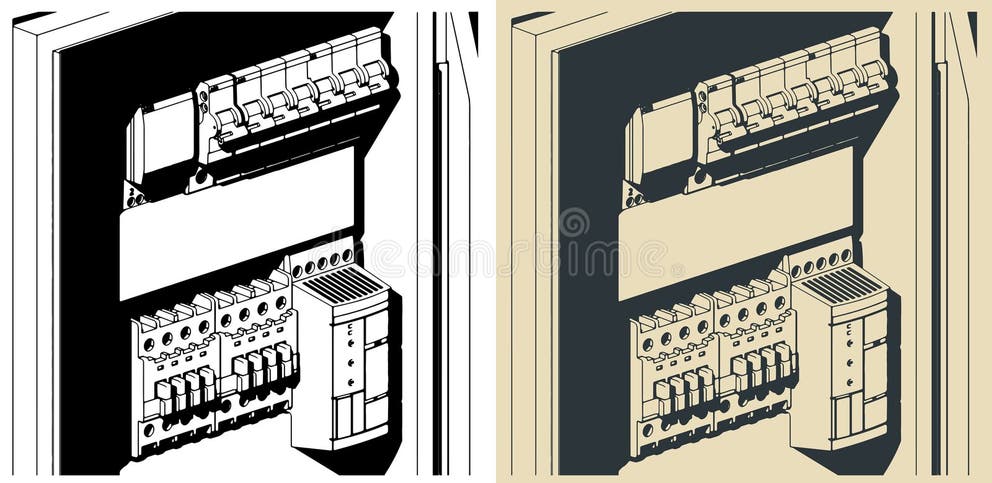 Electrical Panel Board Close-up Illustrations Stock Illustration ...
