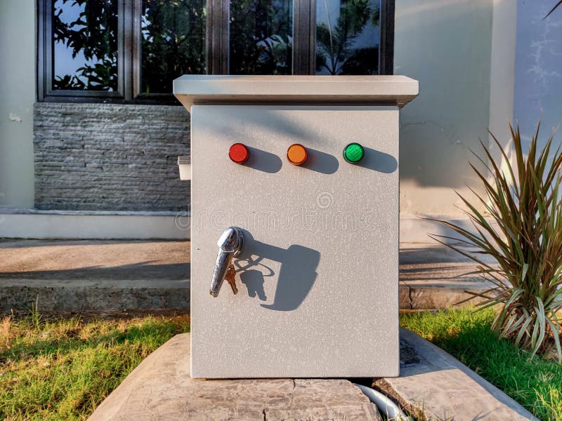 An Electrical Panel Box Exposed To Morning Sunlight Stock Image - Image ...