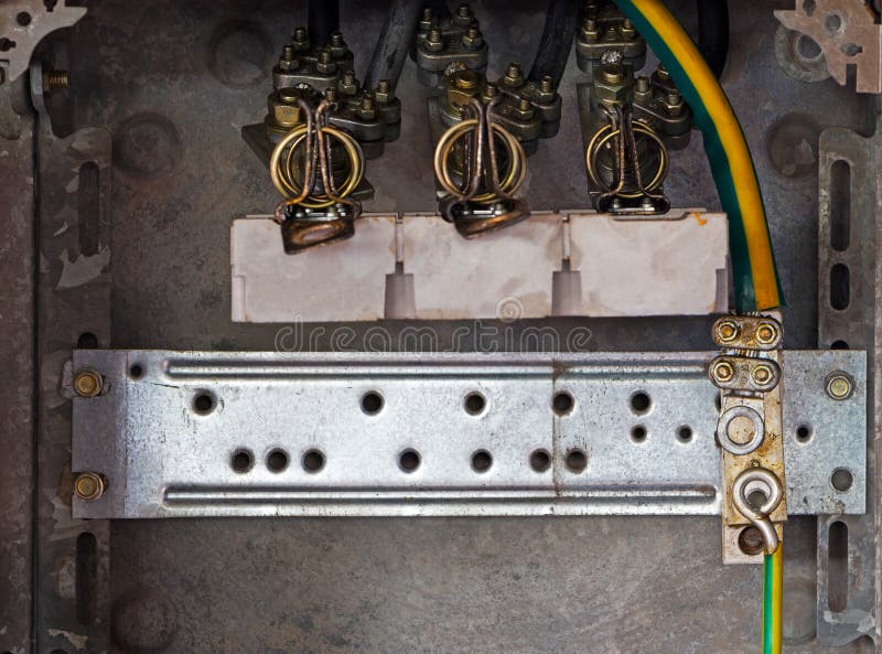 Electrical Panel and Cables in Old Factory Stock Image - Image of cable ...