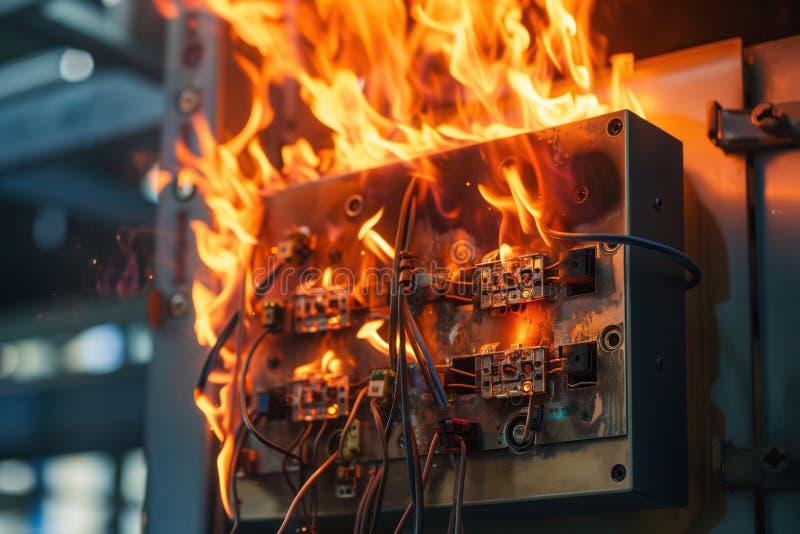 Electrical Panel Caught Fire Due To Short Circuit and Overload Stock ... Electrical Panel Caught Fire Due To Short Circuit and Overload Stock ...