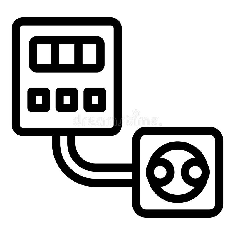 Electrical Panel Connecting To Wall Socket with Cable Stock Vector ...