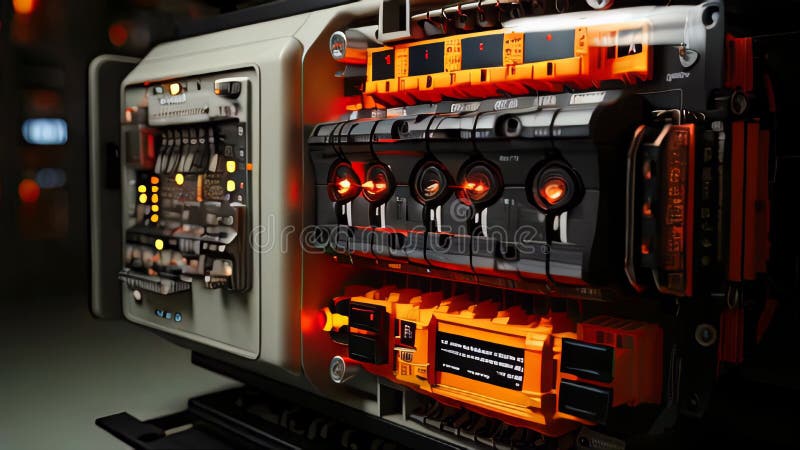 Electrical Panel in the Control Panel of an Electrical Cabinet Cell ...