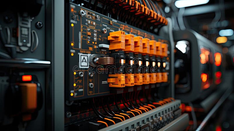 Electrical Panel in the Control Panel of an Electrical Cabinet Cell ...