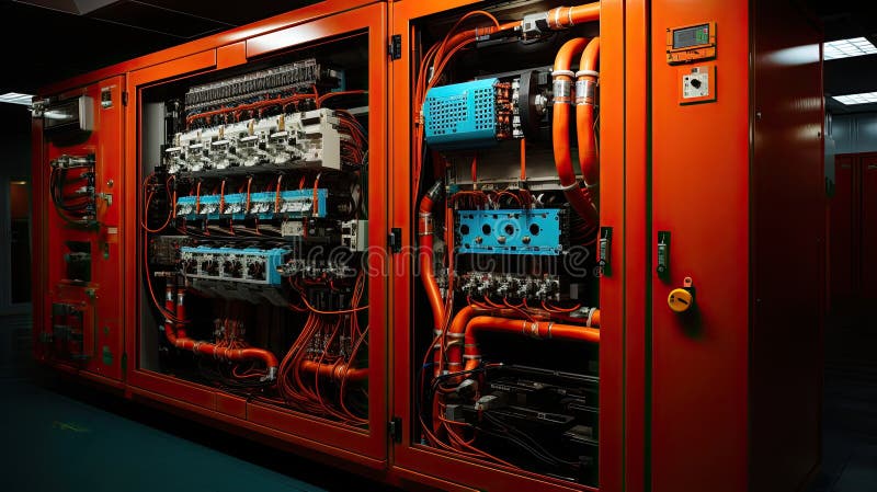 Electrical Panel in the Control Panel of an Electrical Cabinet Cell ...