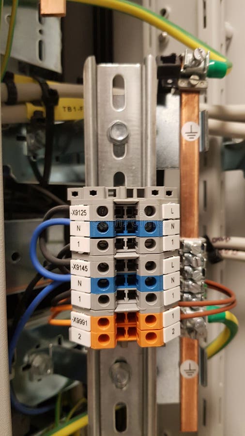 Electrical Panel Detail, Ground Bar Stock Photo - Image of electronics ...